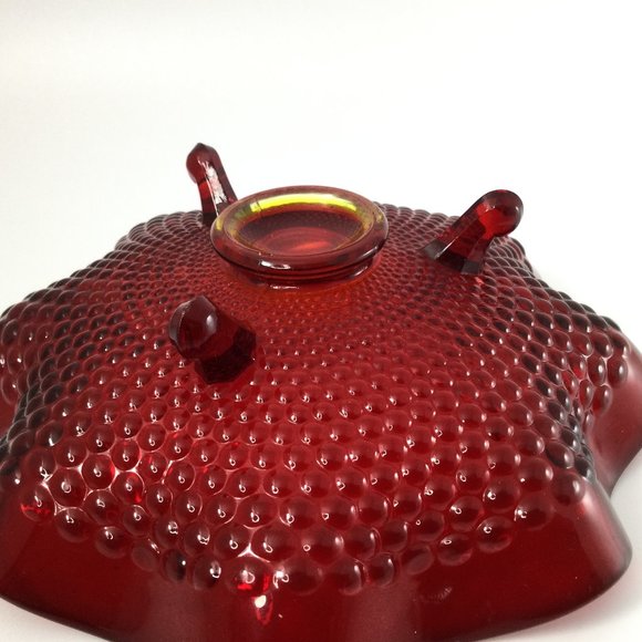 Fenton | Dining | Vintage Fenton Ruby Red Glass Candy Dish Three Footed ...